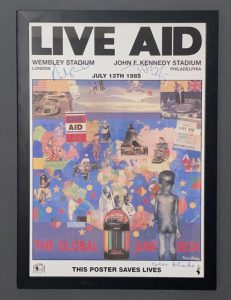 Live Aid Original Hand Signed Concert Poster - BHP Collectibles